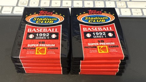 10 Topps Stadium Club 1992 Baseball Series 1 Packs - 15 Premium Cards ...