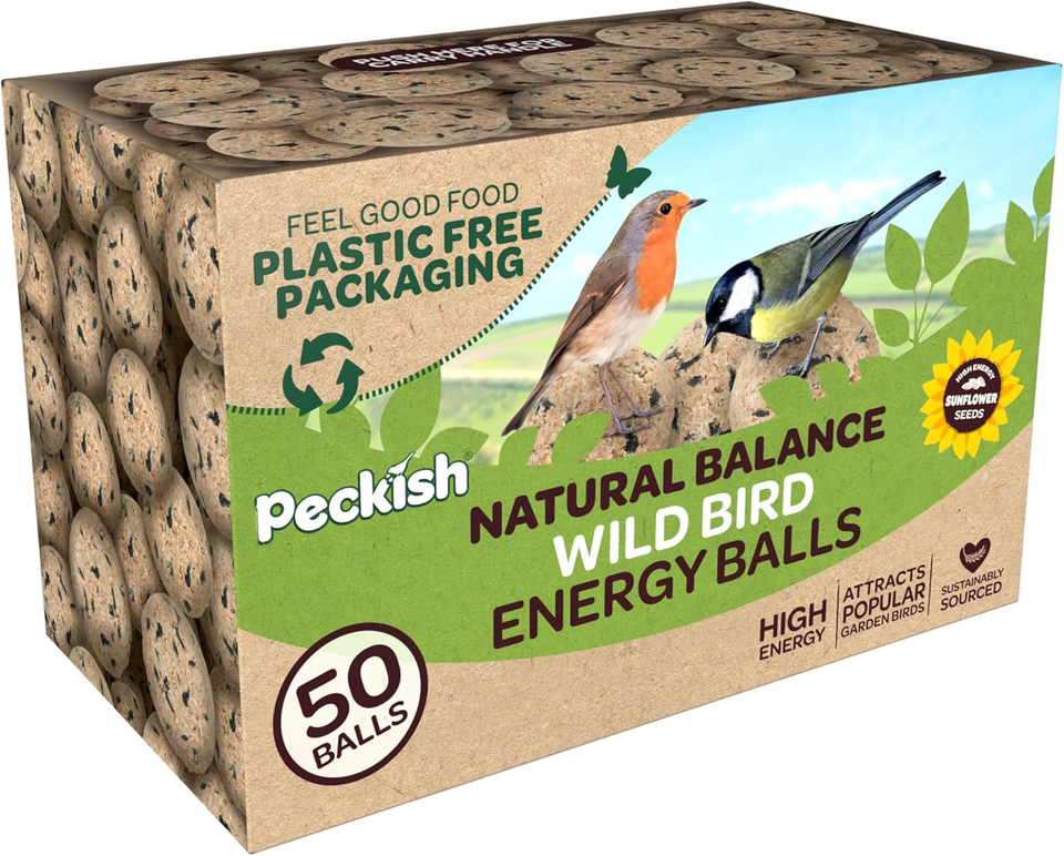Peckish Natural Balance High Energy Fat Balls for Wild Birds - 50 Fat ...