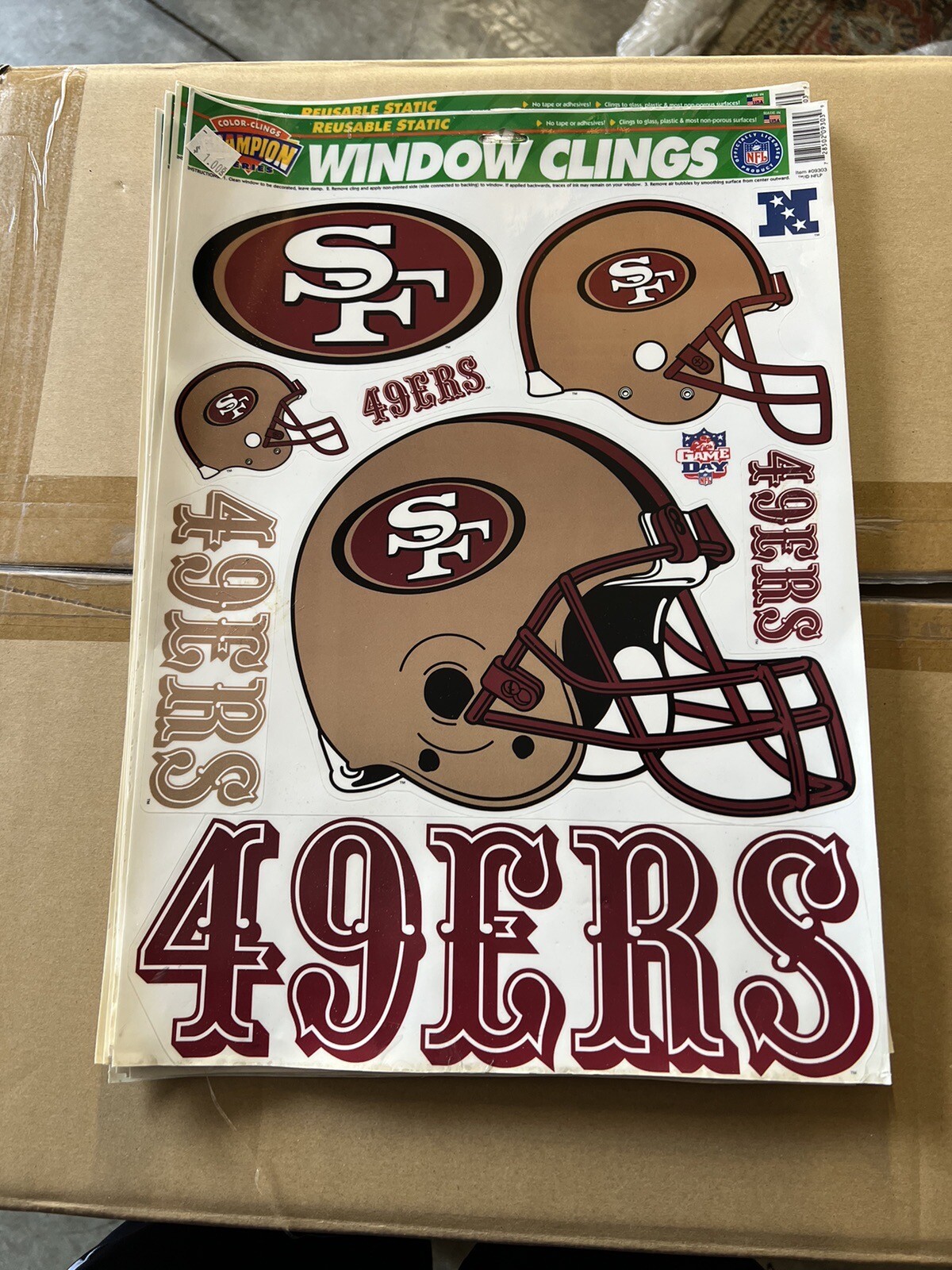 SF 49ers Window Clings - Official NFL Branded - Vintage - Brand New | eBay