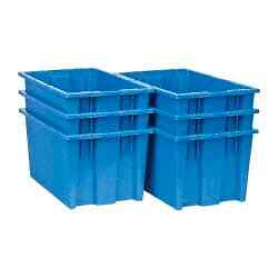 6 Pack Quantum Storage SNT185 Blue Stack & Nest Totes, 18" L x 11" W x ...