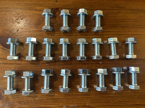 M10 Bolts x 30mm Long and M10 Flange Nuts - 20 of each | eBay