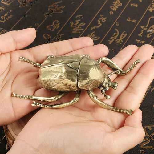 Large Dung Beetle Metal Statue Insect Desk Decoration Retro Home Decor ...
