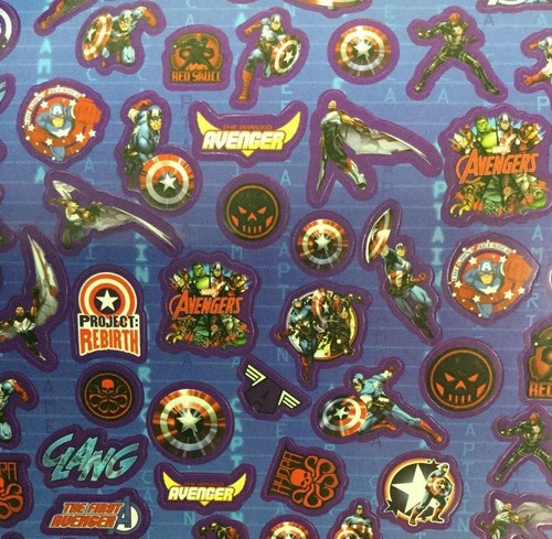 Marvel Comics Avengers Sticker Book 4 Sheets Hulk Captain America Iron ...