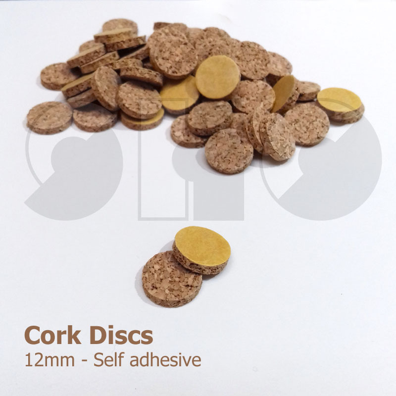 Cork Discs 12mm Self-Adhesive for picture frames/ ornaments / to stop ...
