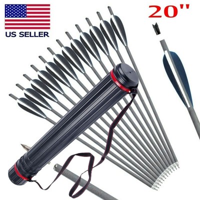 12X 20" Archery Carbon Crossbow Bolts Arrow 8.8mm Moon Nocks For ...