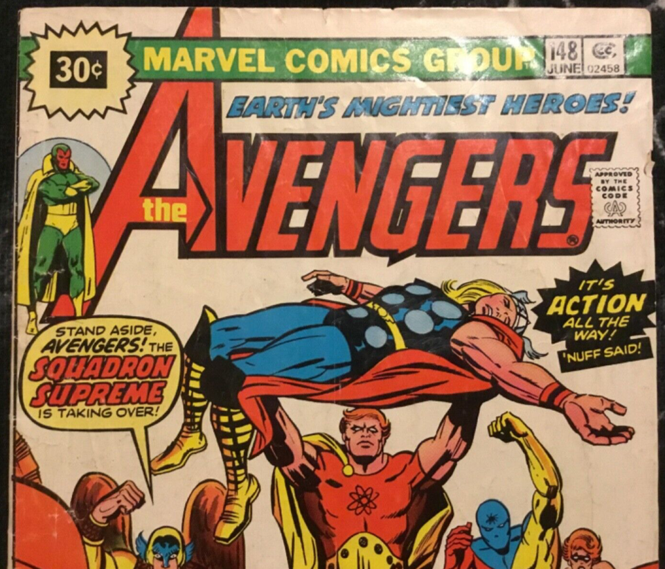 AVENGERS v1/148 RAW A(30-CENT VARIANT, HELLCAT, 1ST AMPHIBIAN APP) 1976 ...