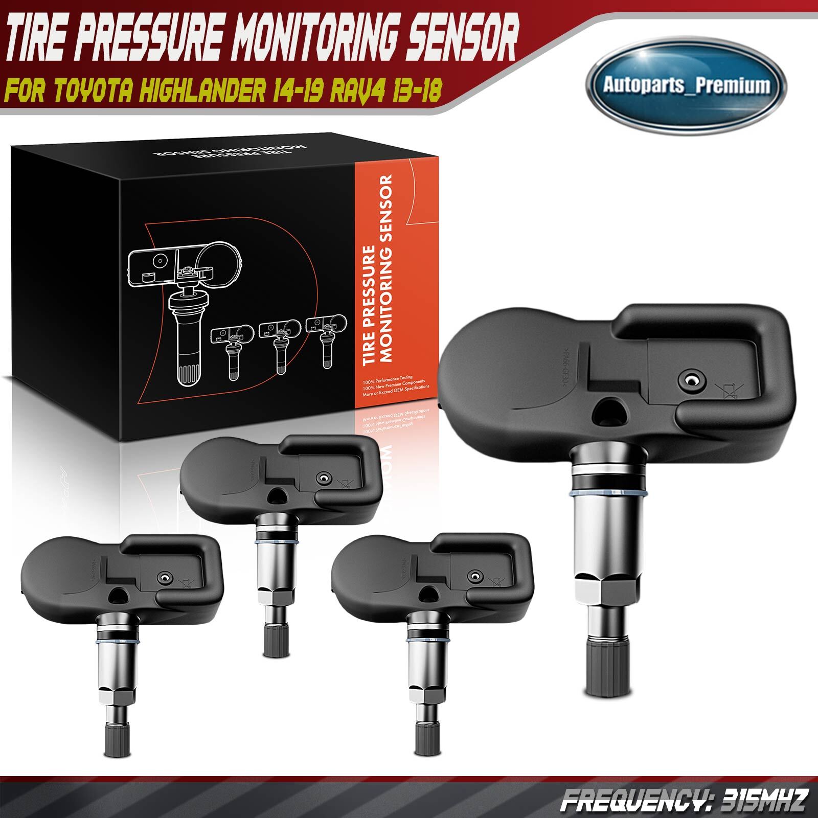 4x Tire Pressure Monitoring System Sensor for Toyota Highlander 14-19 ...