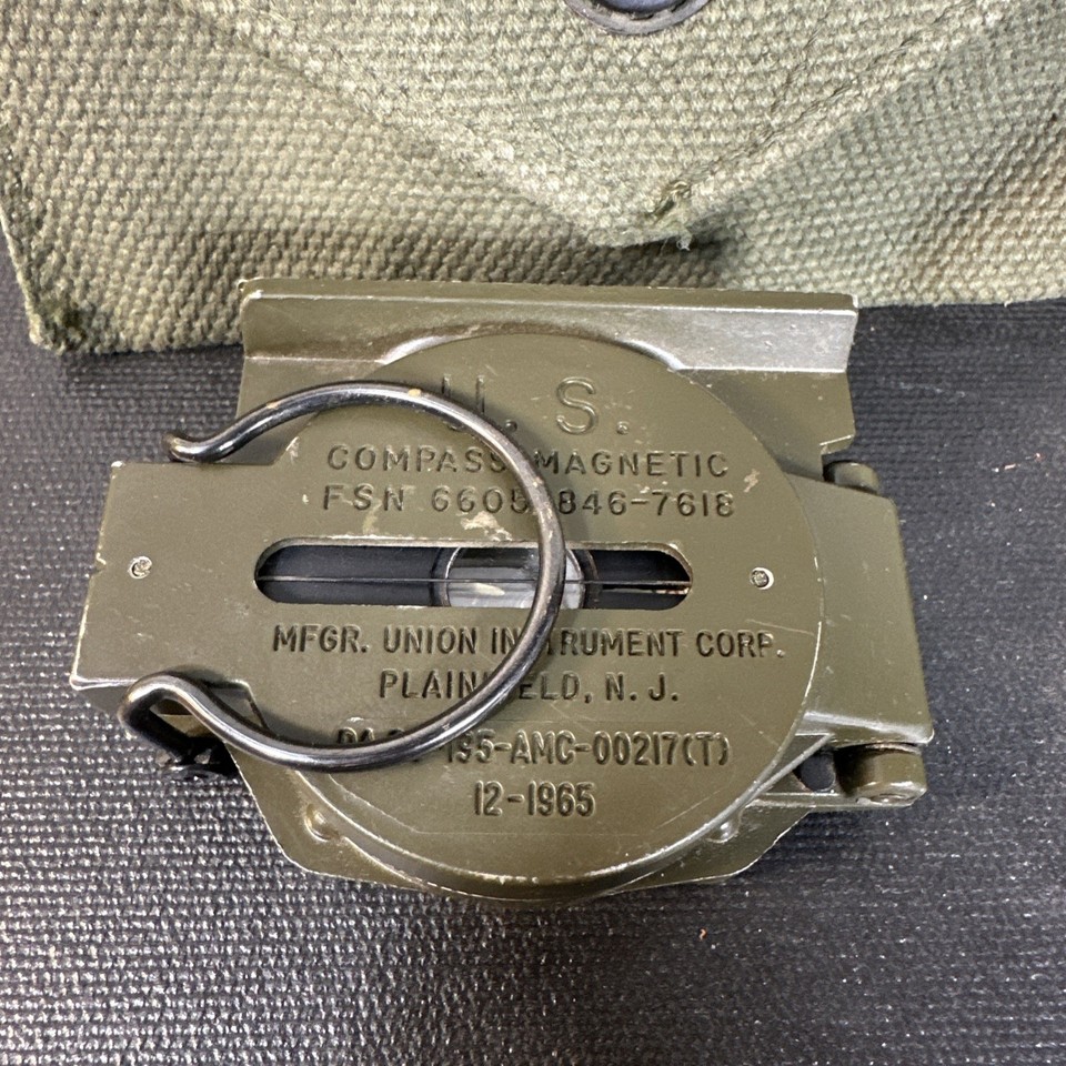 Vintage Union Instrument Corps 12- 1965 Lensatic US ARMY Compass With ...