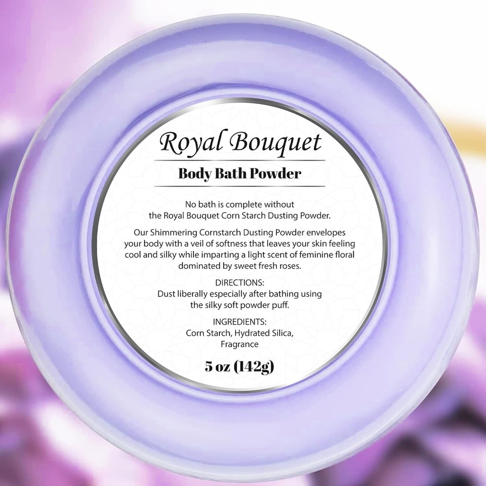 2 Pack Body Bath Powder for Women, 100% Talc-Free, Elegant Royal ...