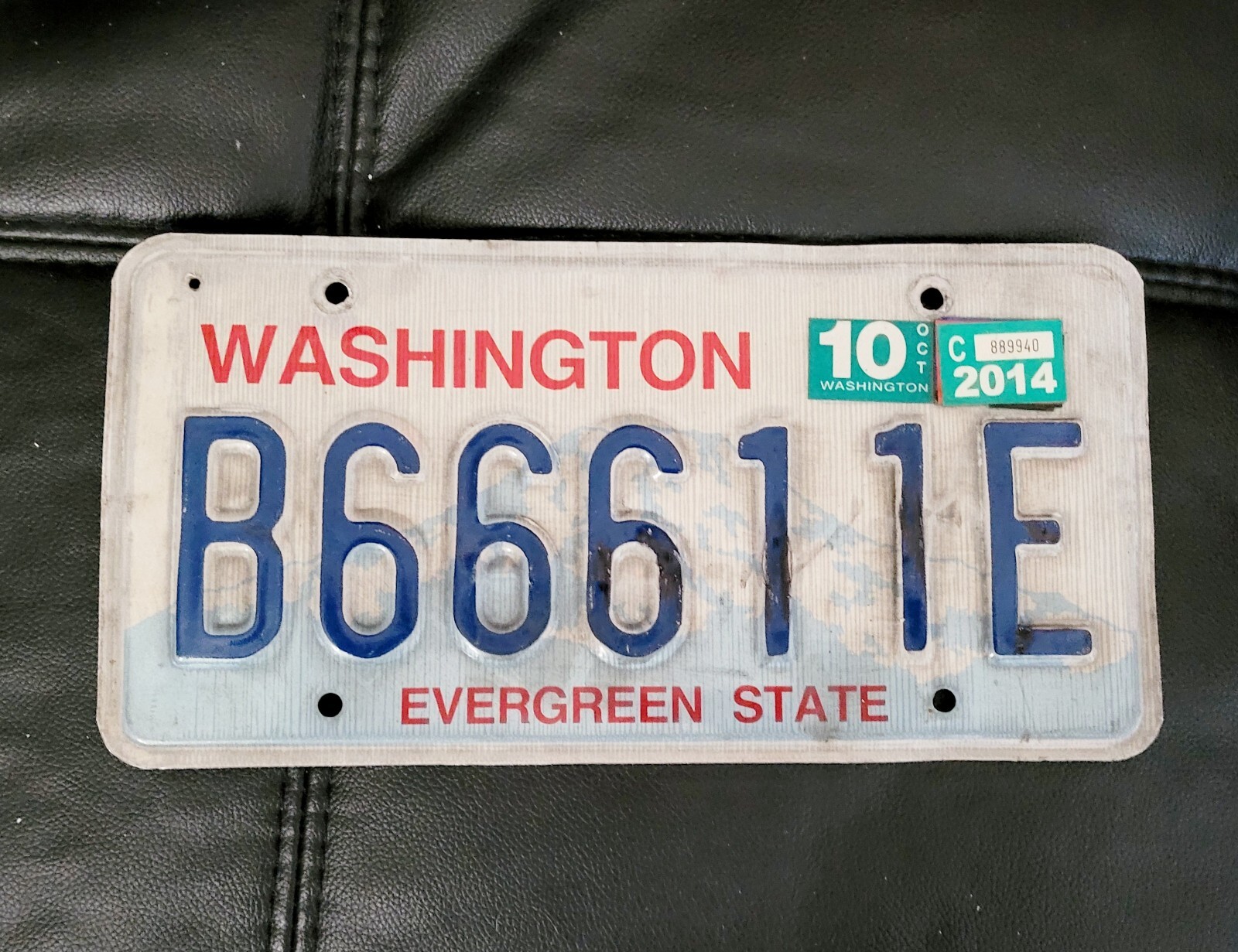 REAL 2014 WASHINGTON STATE LICENSE PLATE AUTO COOL NUMBER CAR TAG WA B ...