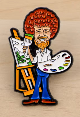 BOB ROSS enamel pin - PBS painter tv show - FREE SHIPPING | eBay