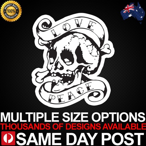 LOVE PEACE SKULL Vinyl Car Sticker Decal Cheap Cool Badass Art Artwork ...