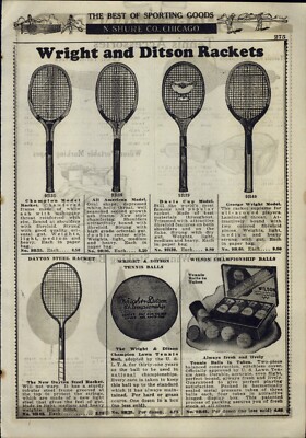 1927 PAPER AD Wright and Ditson Tennis Rackets Dayton Steel Wilson ...