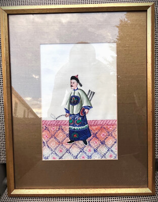 Antique 19th C. Framed Fine Chinese Canton Pith Paper Painting Mandarin ...