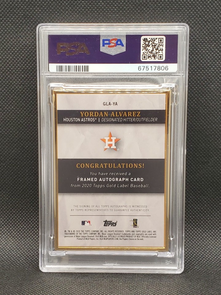 2020 Topps Gold Label AUTO Yordan Alvarez RC Rookie PSA 9 | eBay