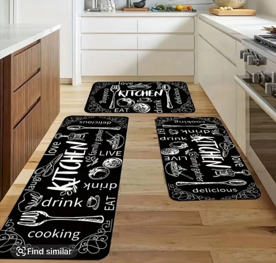 Non Slip Kitchen Floor Mat Set 2pcs Rug Waterproof Anti Fatigue | eBay