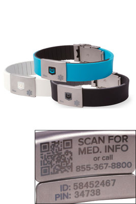 Lifestrength MyID Personal Identification Medical Bracelet Wristband ...