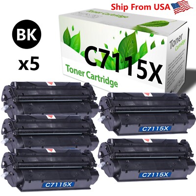5PK C7115X 7115X Toner Cartridge Laser Jet 1005 1200 1220SE Printer ...