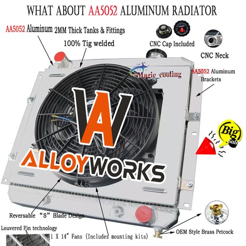 4 Row Radiator+Shroud Fan For 1958-1984 1978 Toyota LandCruiser FJ40 ...