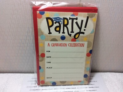 HALLMARK GRADUATION INVITATIONS New-sealed plastic bag 10 invites-10 ...