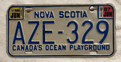 LICENSE PLATES CANADA NOVA SCOTIA AZE-329 1987 | eBay