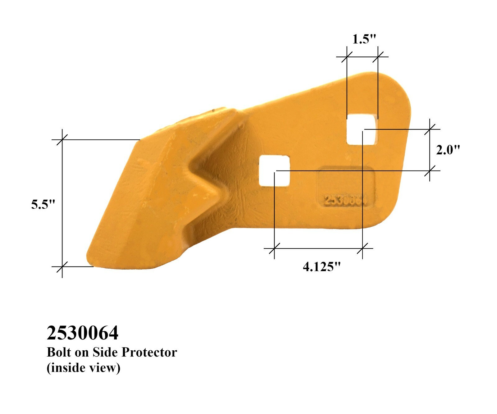Bolt-on Bucket Corner Protector- 253-0064 -Fits CAT 966/972 Buckets, w ...