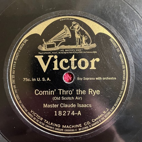 MASTER CLAUDE ISAACS Victor 18274 78rpm (Folk) "Comin'-Thro' the Rye | eBay