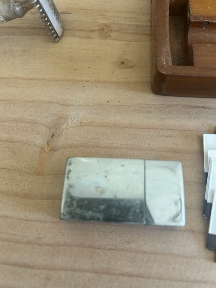 1920’s Gillette Old Type Silver Big Fellow Vintage Safety Razor Wood ...