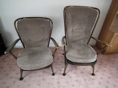 Vintage Ercol Windsor 477 low back / 478 high back easy chair set | eBay UK