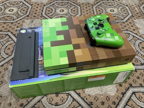 Microsoft Xbox One S Minecraft Limited Edition Bundle 1TB Green & Brown ...