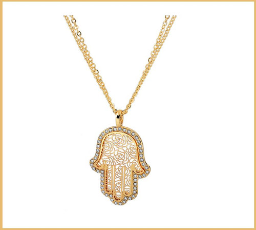 Double Chain 60 Cm And Pendant With The Hand Of FATIMA 6 Cm For ...