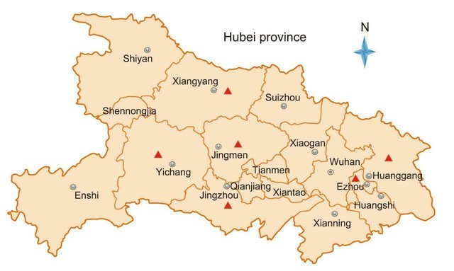 HUBEI CHINA PROVINCE MAP GLOSSY POSTER PICTURE PHOTO BANNER PRINT wuhan ...