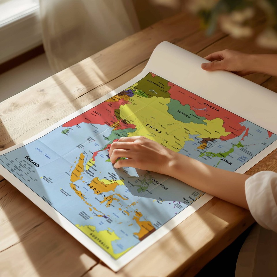 2004 CIA Map of East Asia Wall Art Poster Print Decor Home School ...