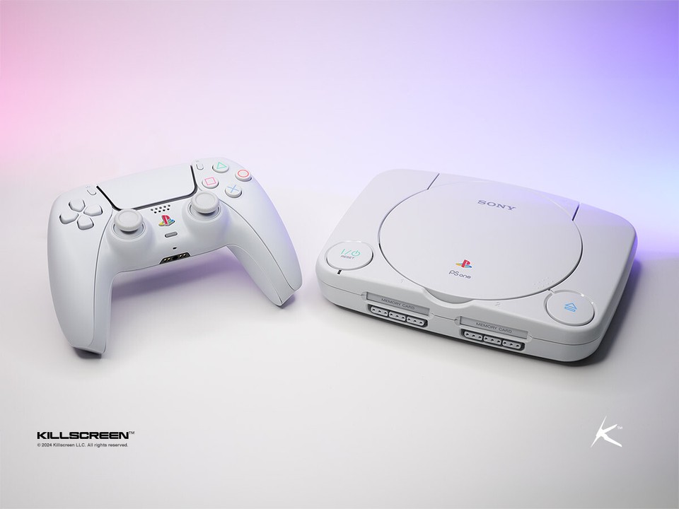 PSone White Killscreen Retro DualSense Pro PS5 Controller 30th Clicky ...