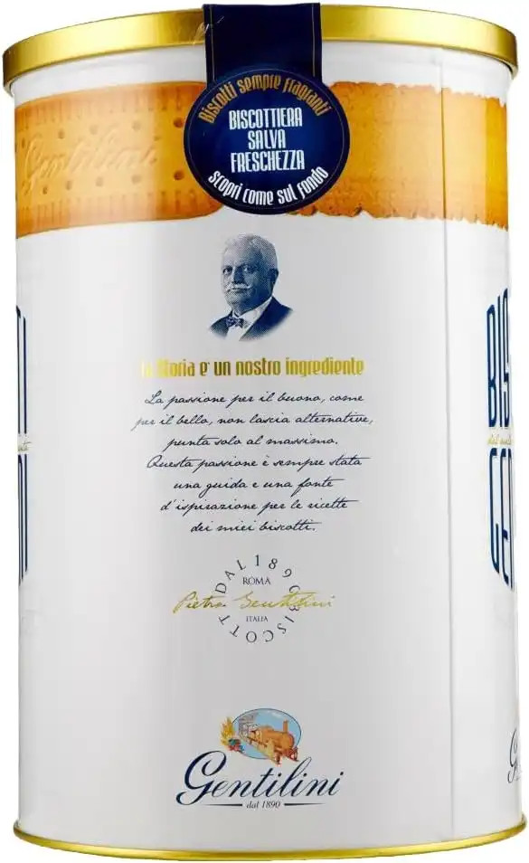 Gentilini Biscottiera Latta 125°Anniversario con Biscotti Novellini e ...