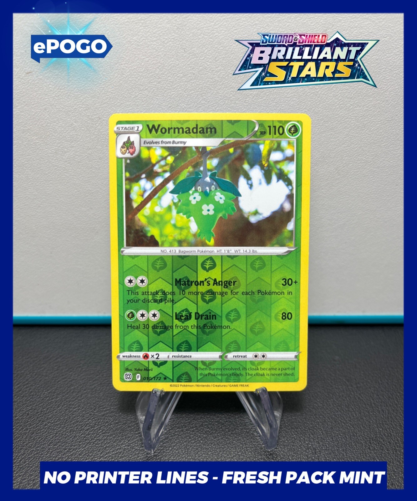 Wormadam 010/172 Reverse Holo RARE Pokemon TCG Brilliant Stars Pokémon ...