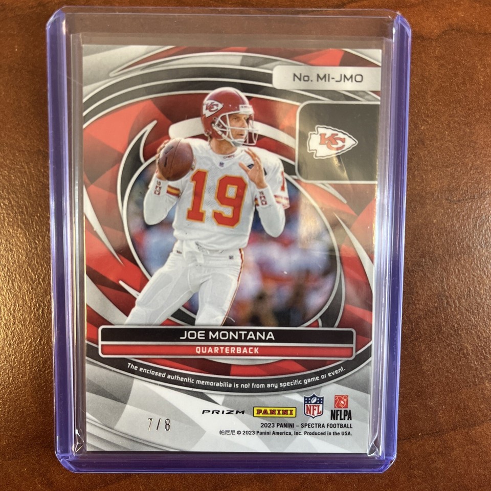 2023 Panini Spectra Joe Montana Max Impact neon splatter /8. SSP hot ...