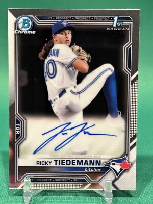 2021 Bowman Chrome Draft Auto RICKY TIEDEMANN 1st Bowman BLUE JAYS #CDA ...