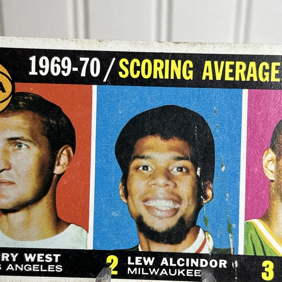 1970 Topps Basketball Jerry West Lew Alcindor Hayes Scoring Average ...