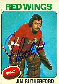 Jim Rutherford autographed Hockey Card (Detroit Red Wings) 1975 Topps ...