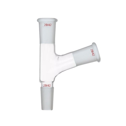 29/42 3-Way Glass Adapter 105 Bent Distillation Head Three Way Lab ...