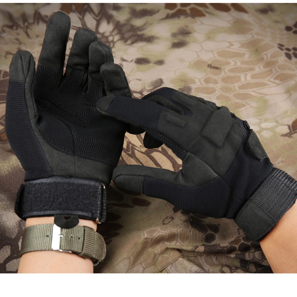 Tactical Military Full Finger Gloves SWAT CS Assault Police Security ...