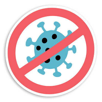 2 x 10cm Stop Germs Vinyl Stickers - Virus Biology Fun Laptop Sticker ...