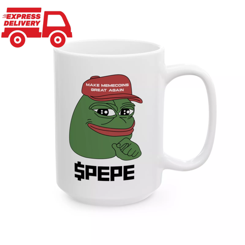 Pepe Meme Coin White Ceramic Coffee Mug, Meme Token Mug, Meme Cup, 11 ...