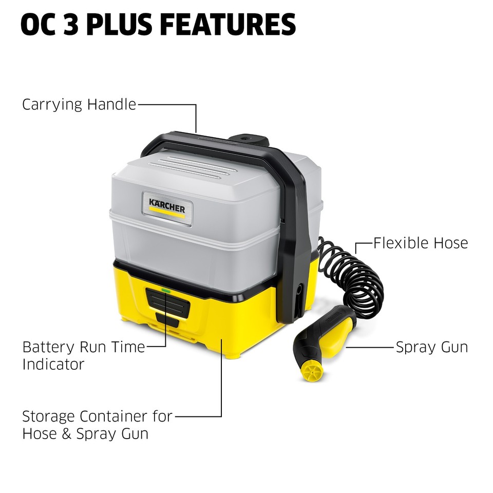 Kärcher OC 3 Plus, Cordless Pressure Washer, Pets/Bikes/Outdoor Tools ...
