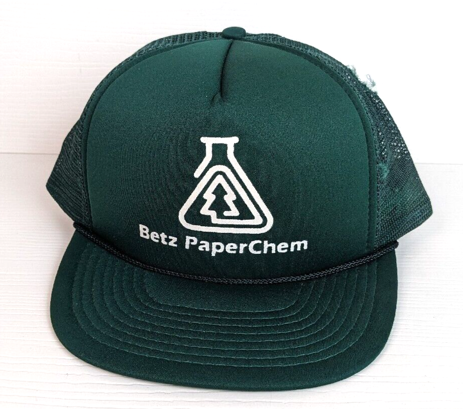 Vintage Paper Chem Beaker Green Mesh Trucker Hat Snapback Cap Science ...