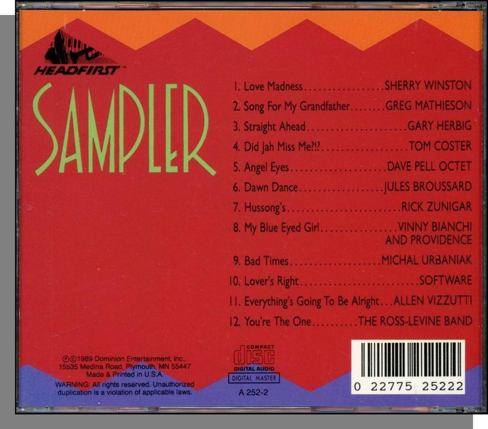 Headfirst Jazz Sampler - New 1989 Various Artists Jazz CD! | eBay