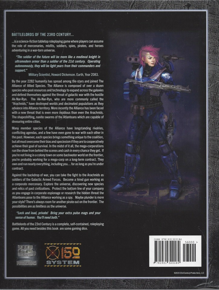 Battlelords of the 23rd Century RPG HC NEW 23rd Century Productions ...