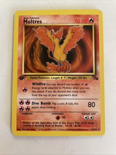 Pokémon TCG Moltres Fossil 27/62 Regular 1st Edition Rare | eBay
