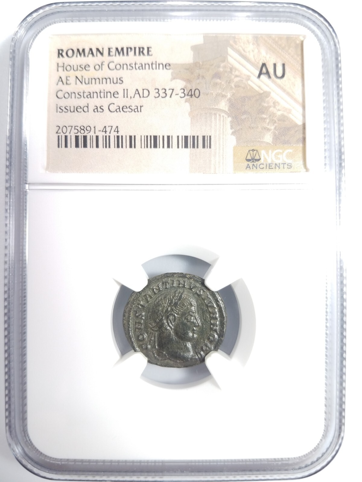 Constantine II Roman Empire Nummus NGC AU Camp Gate Castle Keep Ancient ...
